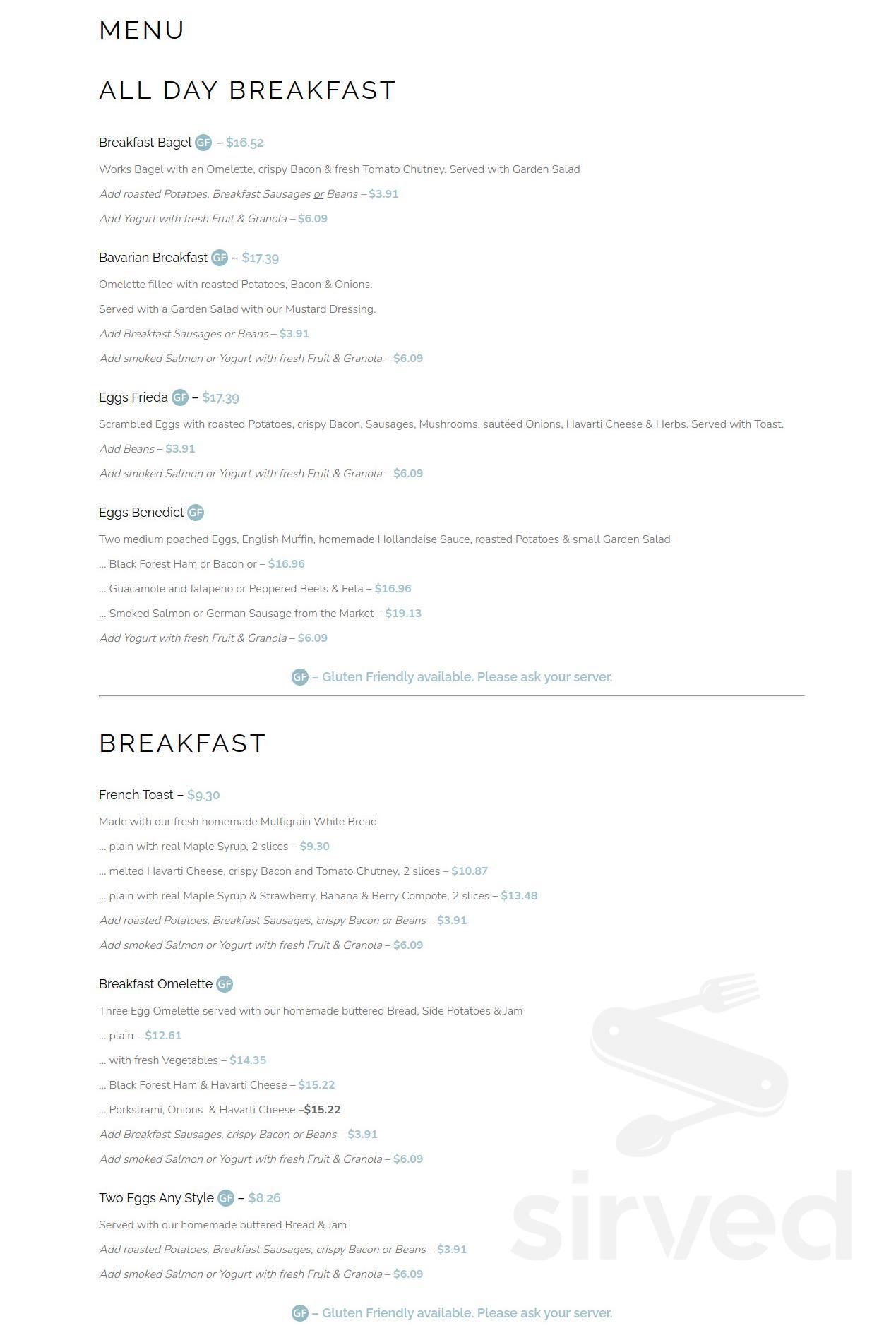 Leonhard's Menu - Charlottetown, Prince Edward Island | Sirved