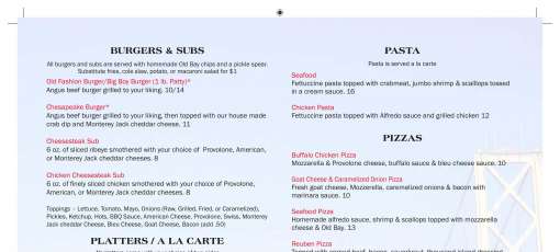 Menu for Fifer's Seafood in Pasadena, MD | Sirved
