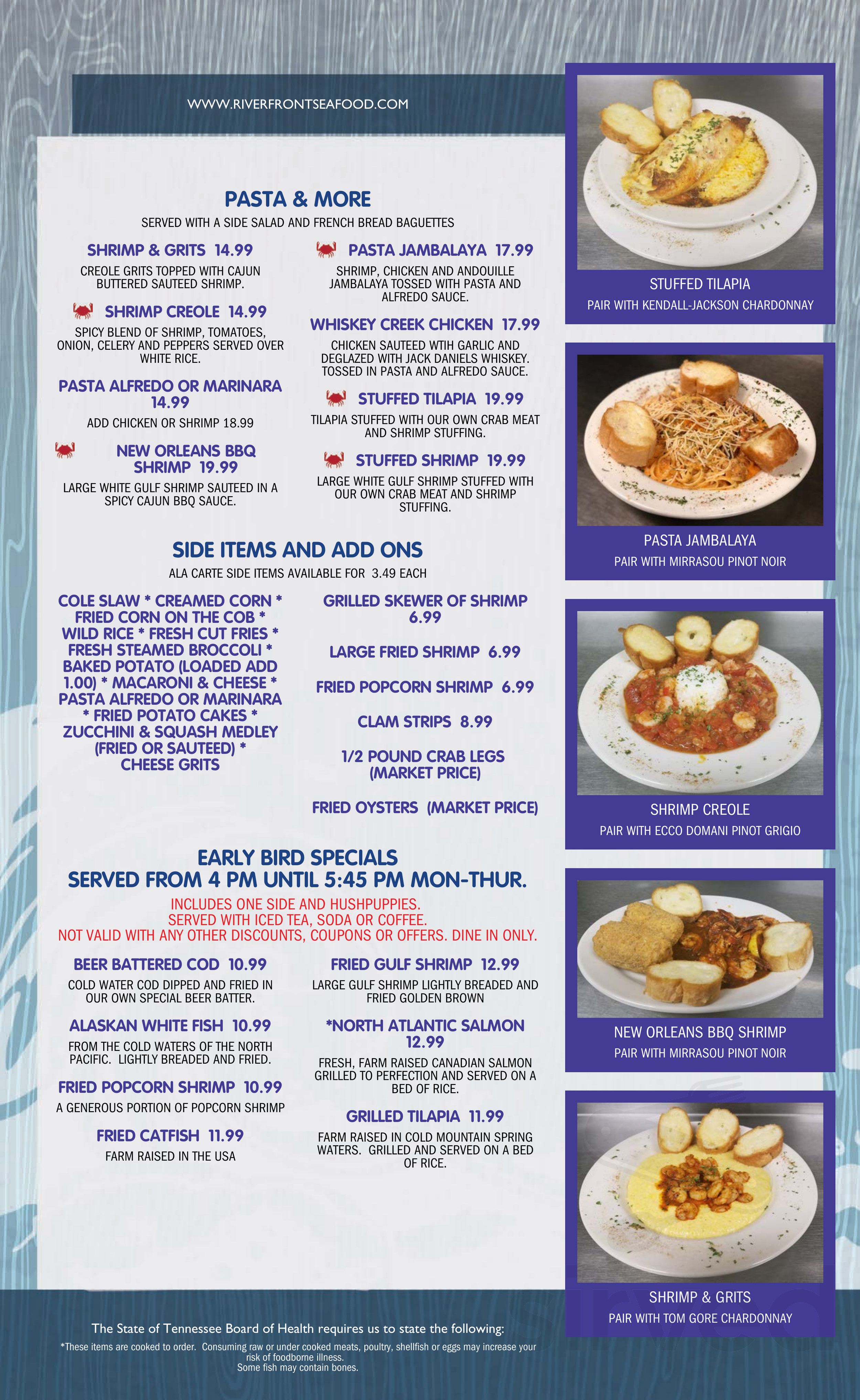 Riverfront Seafood Co menus in Kingsport, Tennessee, United States