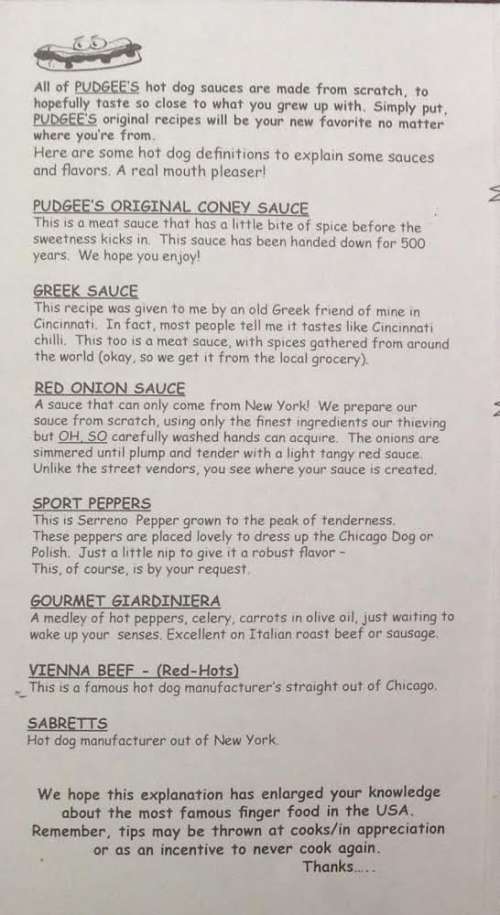 Pudgee's Eatery and Market menu in Floral City, Florida, USA