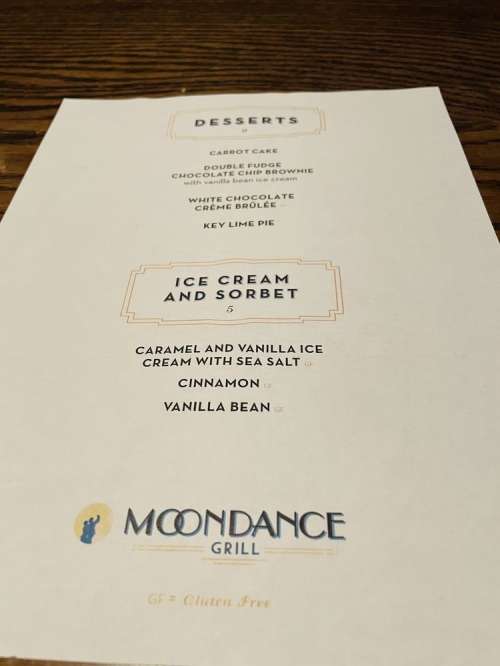 Moondance Grill menu in Germantown, Tennessee, USA