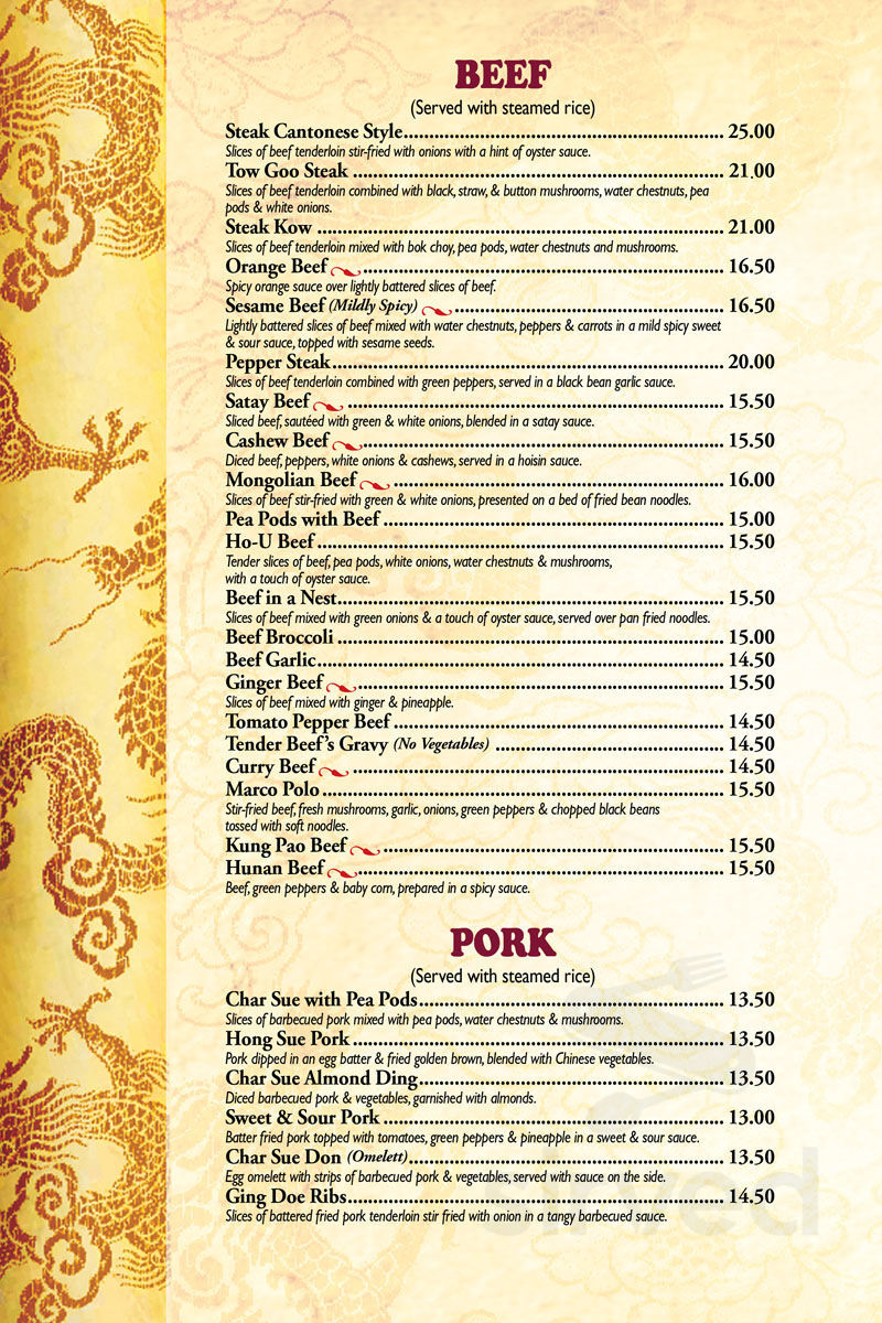 Heng Wing Restaurant menu in Palatine, Illinois, USA