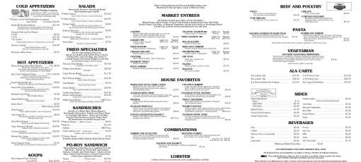 Menu for Waterfront Seafood Market Restaurant in Ankeny, IA | Sirved