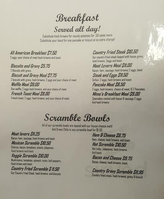 MIMO'S menus in Montrose, Colorado, United States