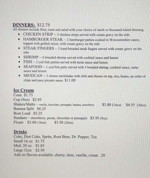 Rocky's Burgers menu in Lamesa, Texas, USA