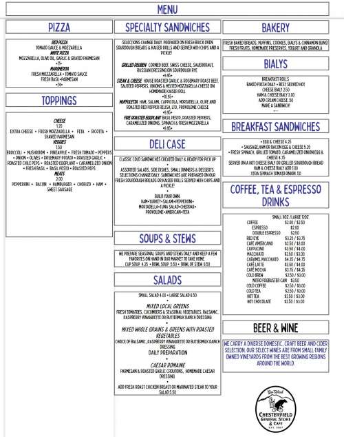 Chesterfield General Store and Cafe menu in Chesterfield, Massachusetts ...