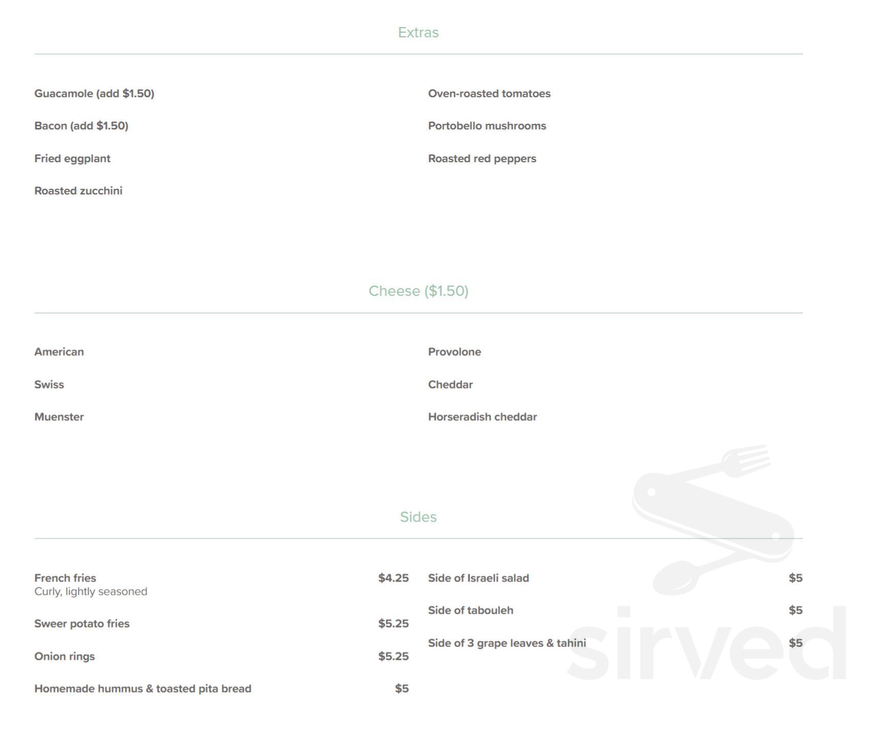 Better Bite menu in Albany, New York, USA