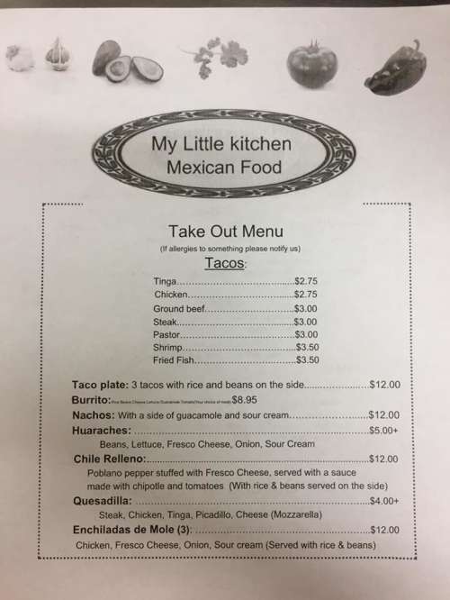 My Little Kitchen Mexican Food menu in Skokie, Illinois, USA