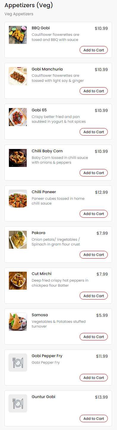 Persis Biryani Indian Grill menu in Alpharetta, Georgia, USA