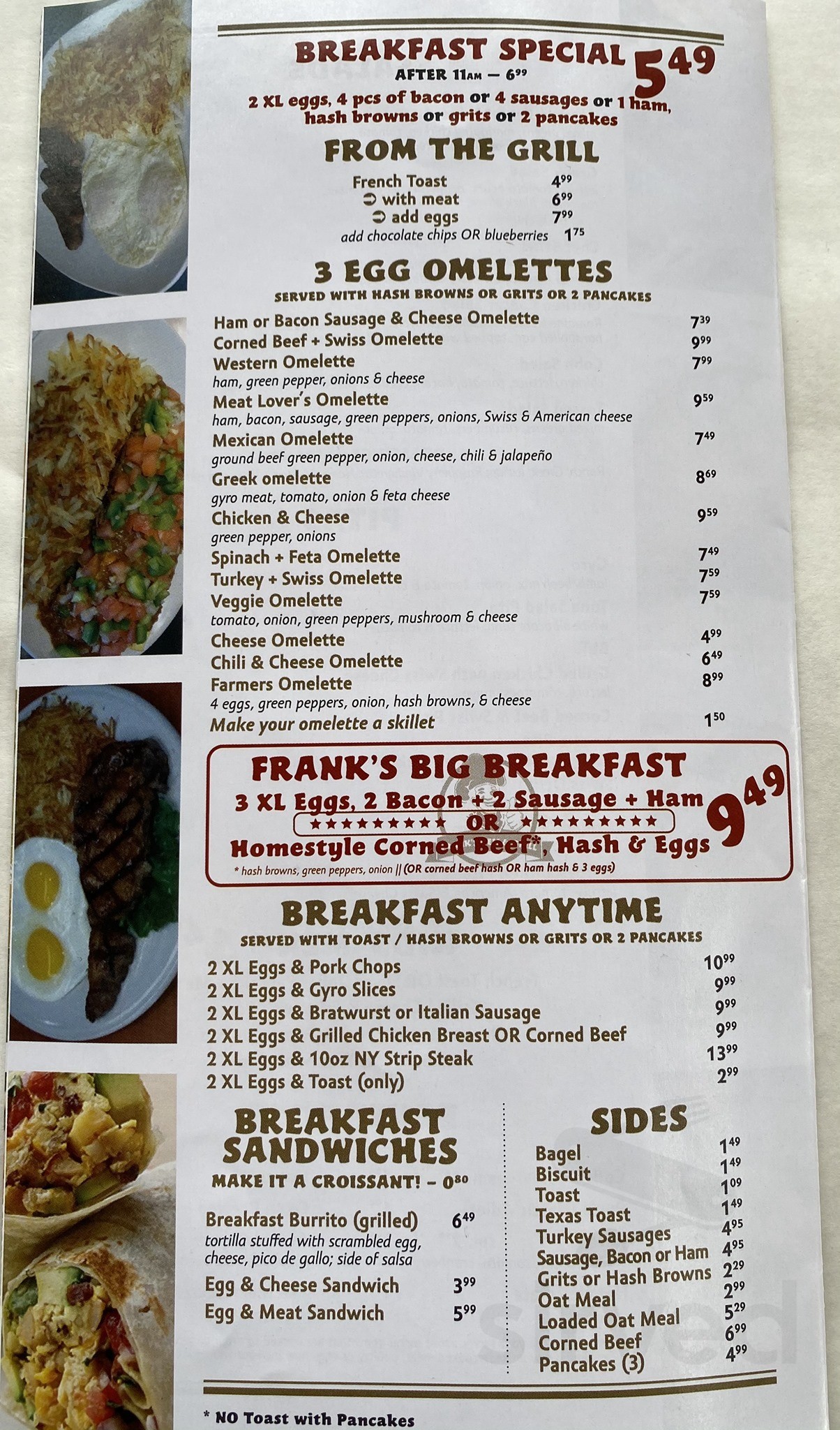 Frank's Deli & Grill menus in Detroit, Michigan, United States