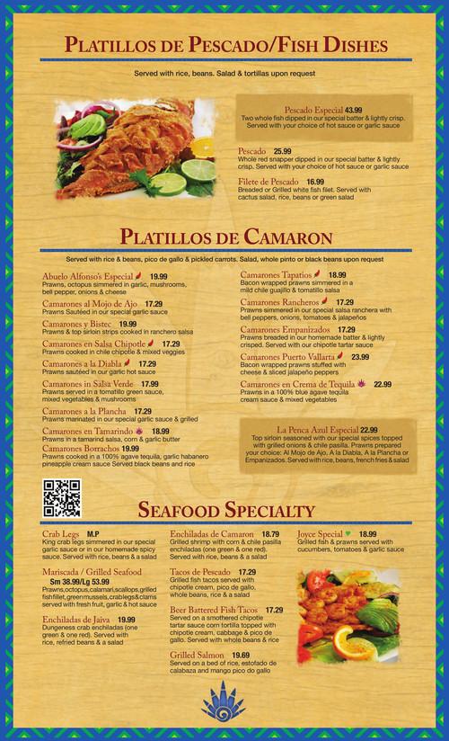 La Penca Azul menu in Alameda, California, USA