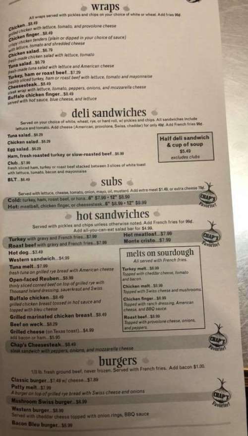 Elba Diner menu in Elba, New York, USA