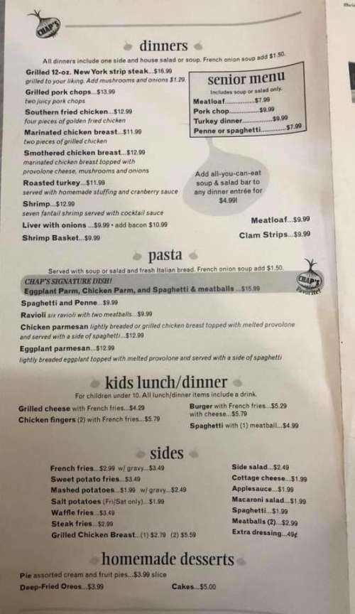 Elba Diner menu in Elba, New York, USA