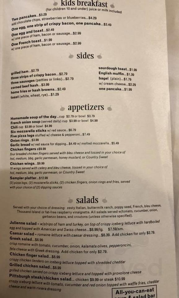 Elba Diner menu in Elba, New York, USA