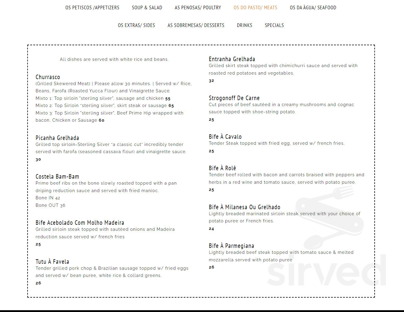 Favela Grill menu in Astoria, New York, USA