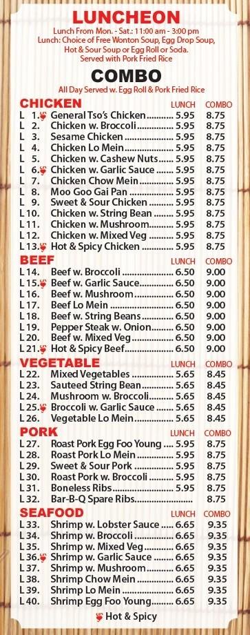 Panda House menu in Old Bridge, New Jersey, USA