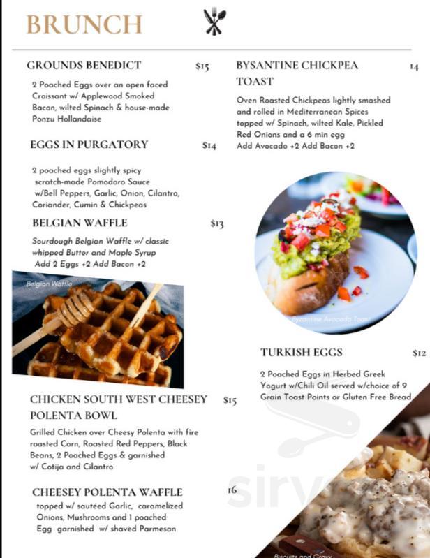 Menu - North Bend OR's The Grounds Cafe | Sirved