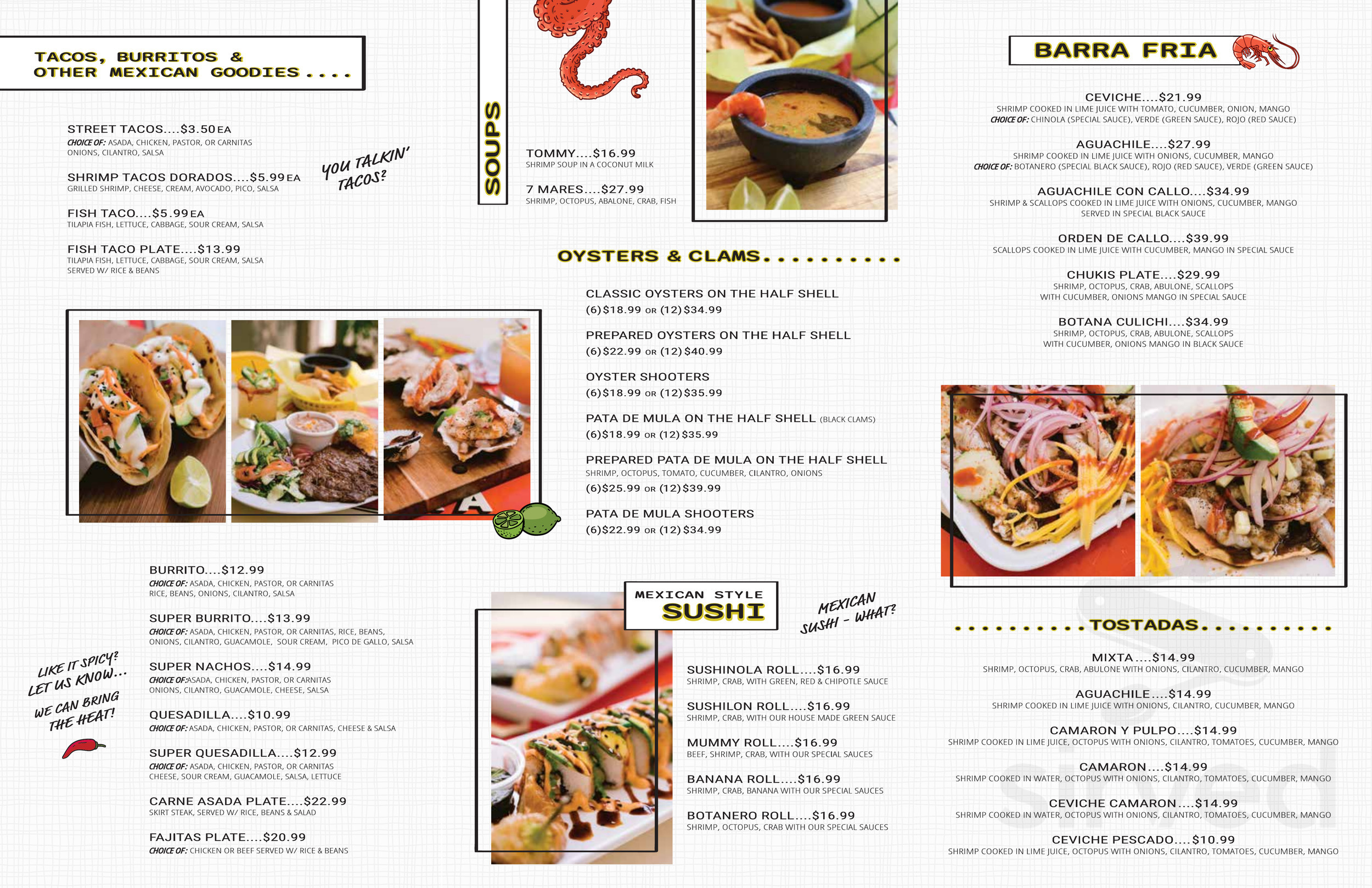 Botanero menu in San Jose, California, USA