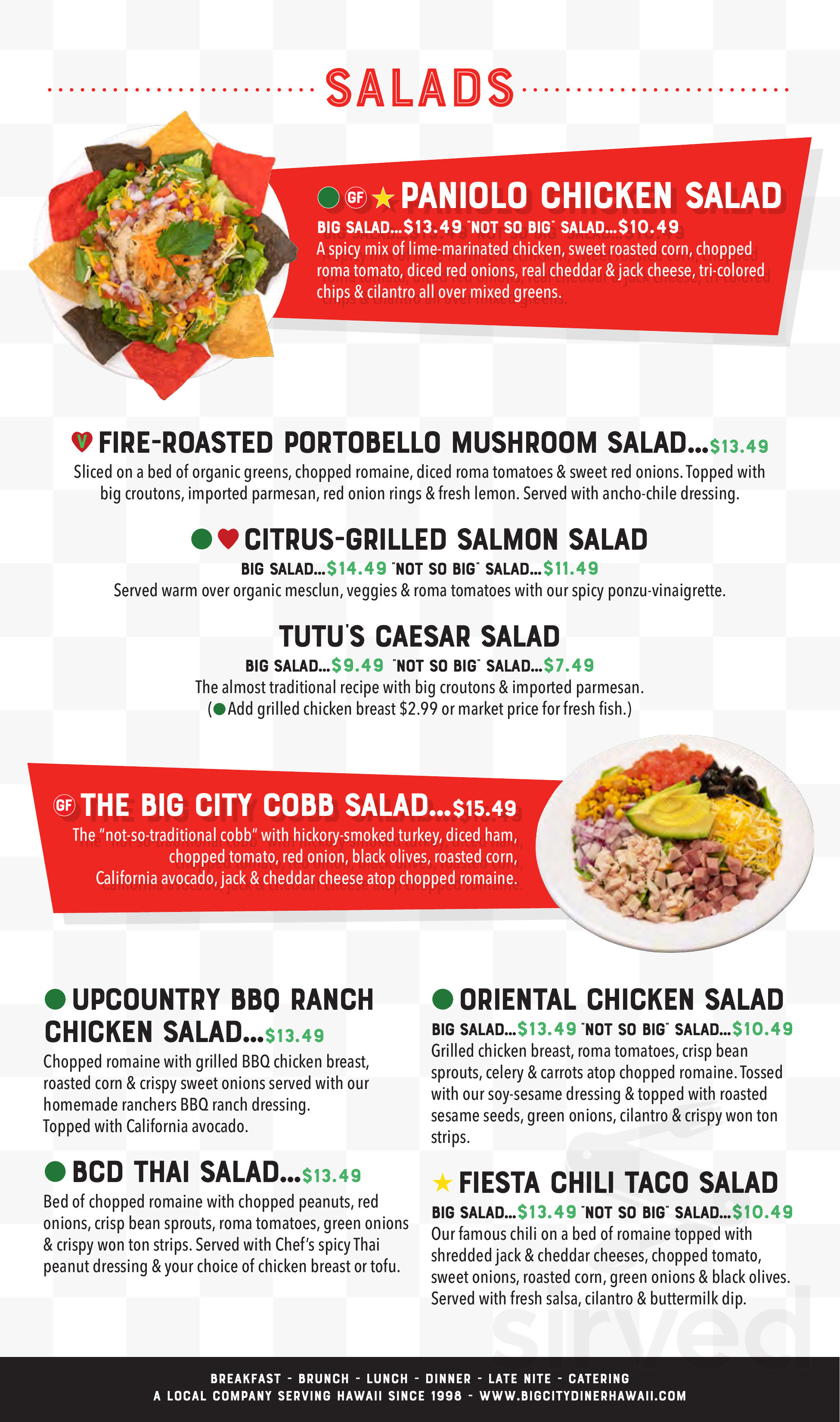 Menu for Big City Diner (Pearlridge) in Aiea, HI | Sirved