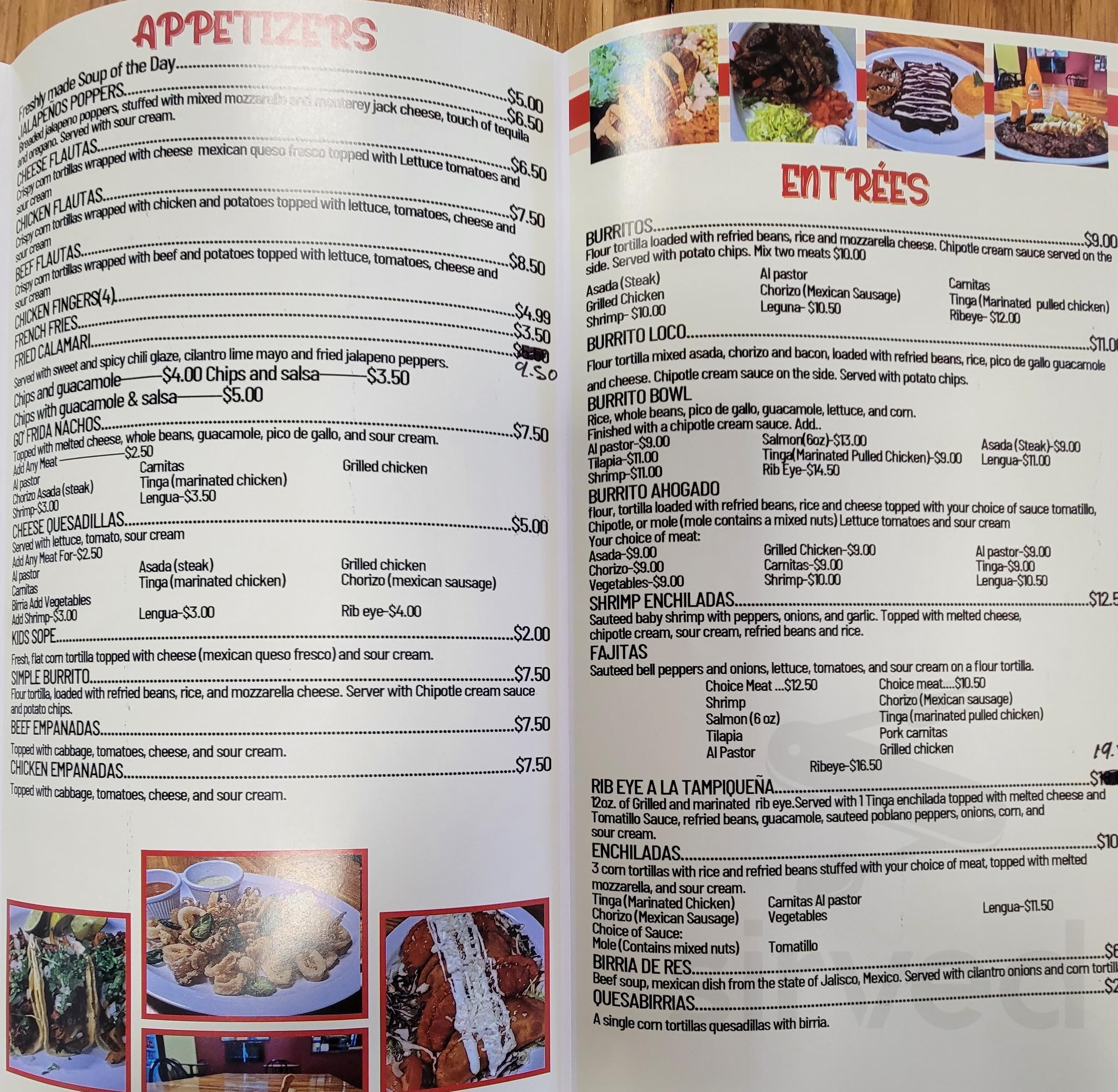 Frida's Mexican Taqueria menu in Telford, Pennsylvania, USA