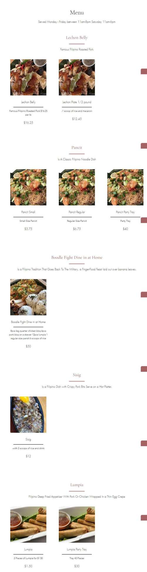 Ludi's Pacific Barbecue menu in Yuma, Arizona, USA