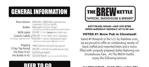 Menu for The Brew Kettle Strongsville in Strongsville, OH | Sirved