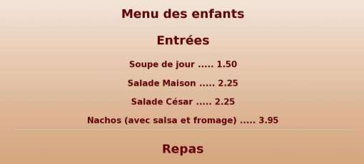Mon Village Restaurant Menu - Saint-Lazare, Quebec | Sirved
