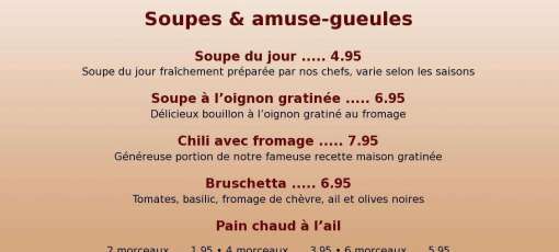 Mon Village Restaurant Menu - Saint-Lazare, Quebec | Sirved