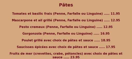 Mon Village Restaurant Menu - Saint-Lazare, Quebec | Sirved