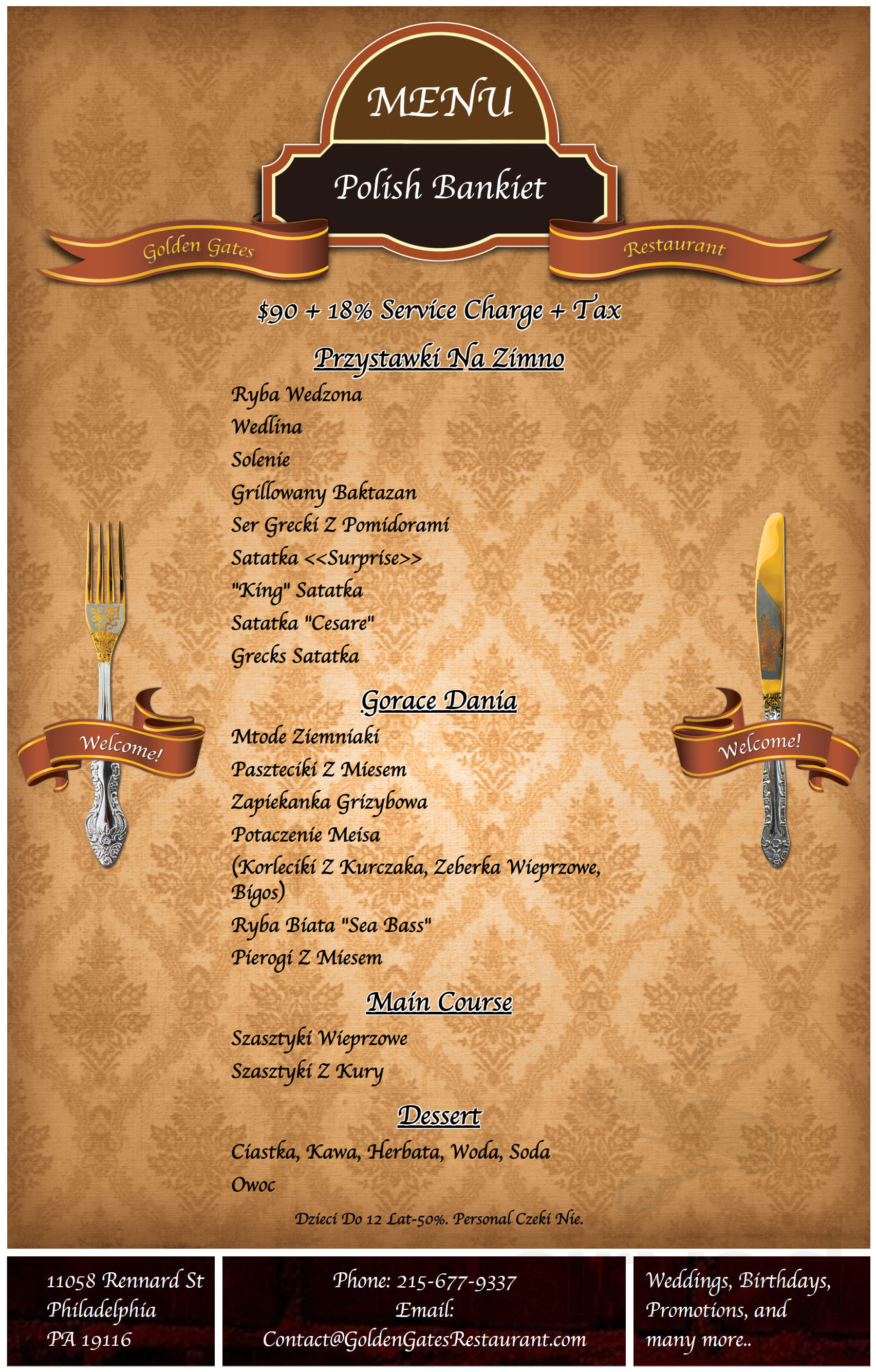 Golden Gates Restaurant menu in Philadelphia, Pennsylvania, USA
