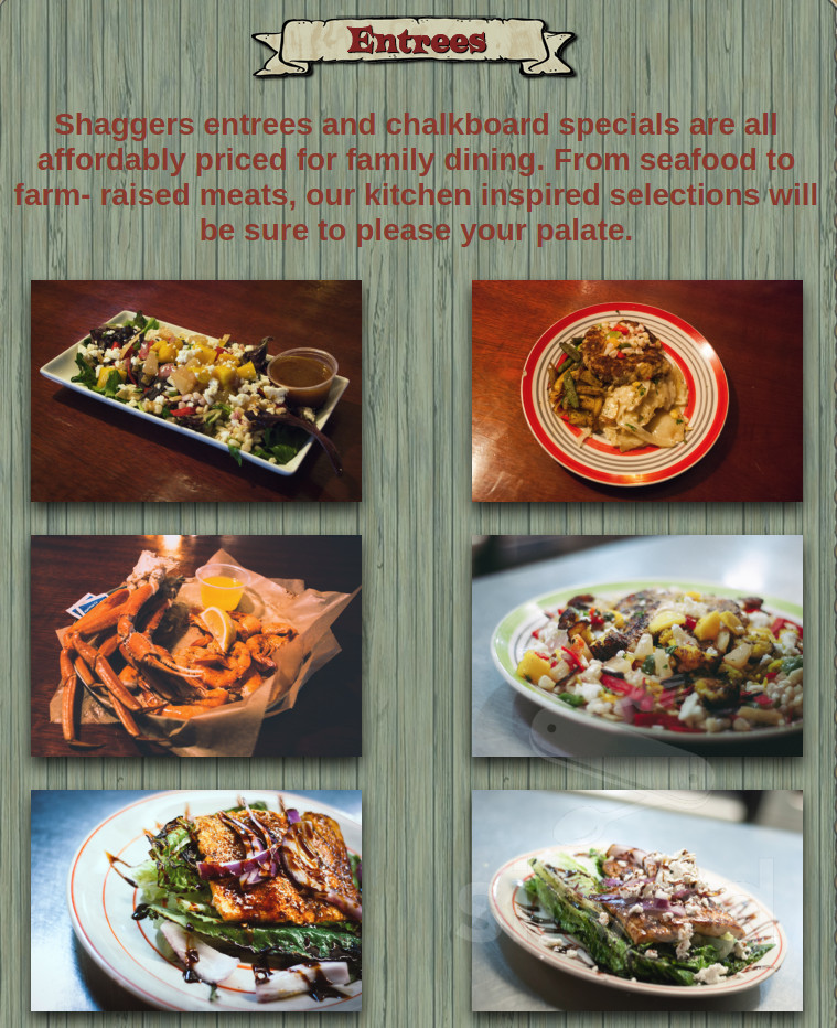 Menu - Oak Island NC's Shagger Jacks | Sirved