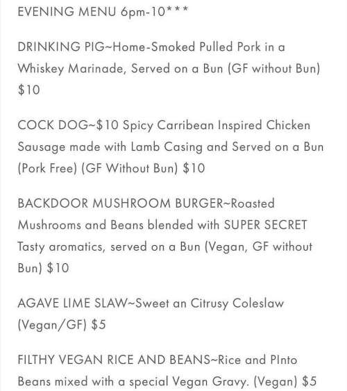 Palmer's Bar menu in Minneapolis, Minnesota, USA