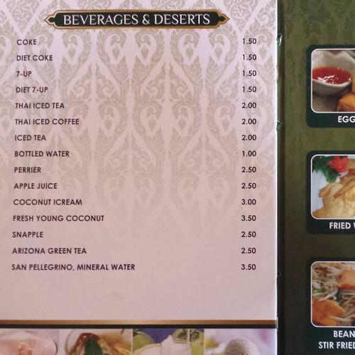 Thai East Wind Restaurant menu in Marina Del Rey, California, USA