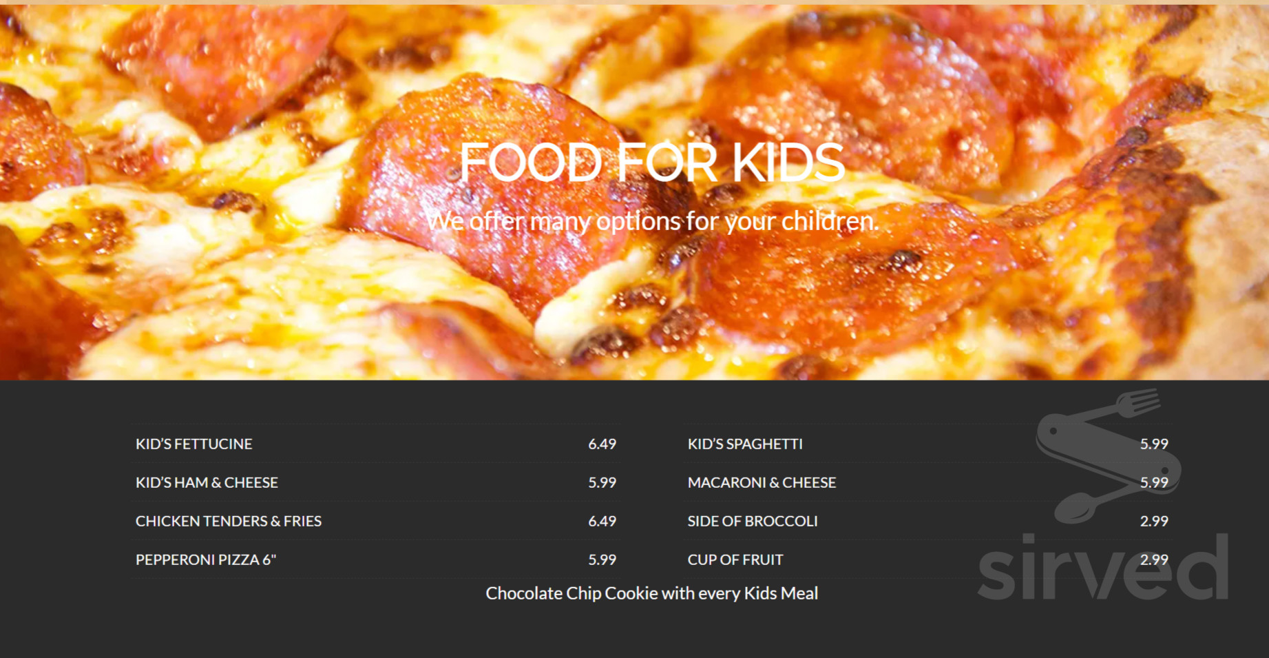 Menu for Monelli's Italian Grill & Sports Bar in Portage, MI | Sirved