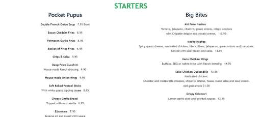 Menu for Korner Pocket Sports Bar & Grill in Kealakekua, HI | Sirved