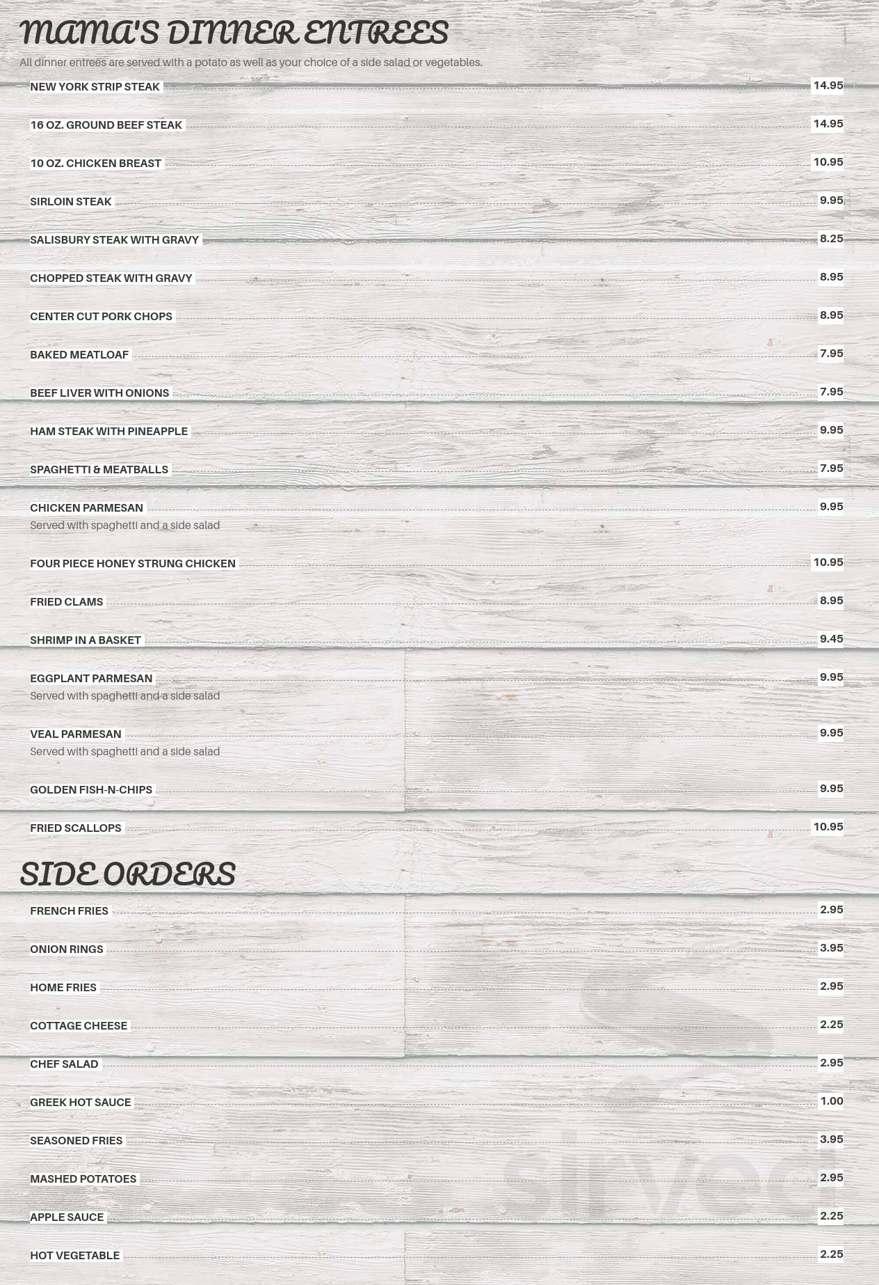 Bergen Farm Market Family Restaurant menu in Bergen, New York, USA
