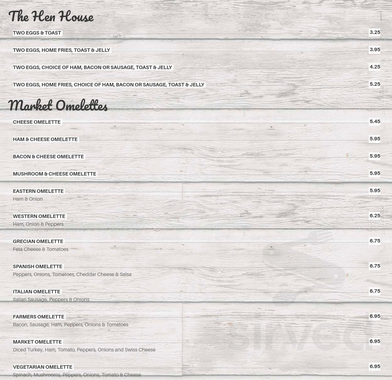 Menu for Bergen Farm Market Family Restaurant in Bergen, NY | Sirved