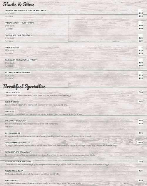 Bergen Farm Market Family Restaurant menu in Bergen, New York, USA
