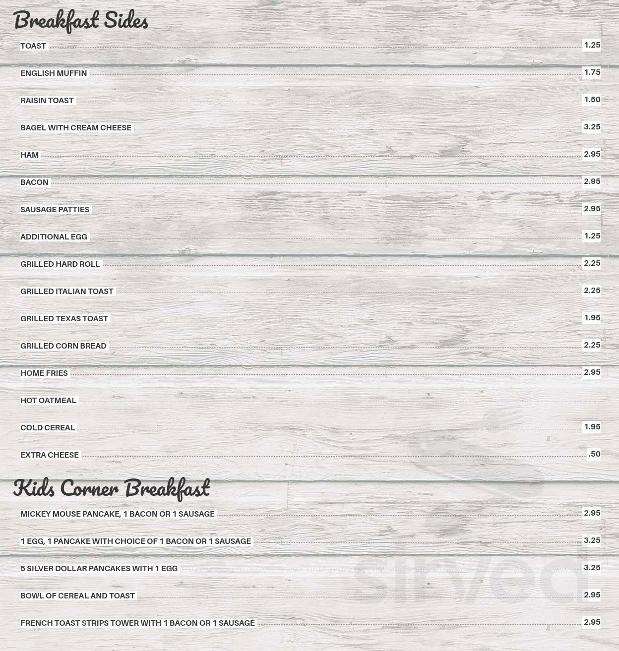 Bergen Farm Market Family Restaurant menu in Bergen, New York, USA
