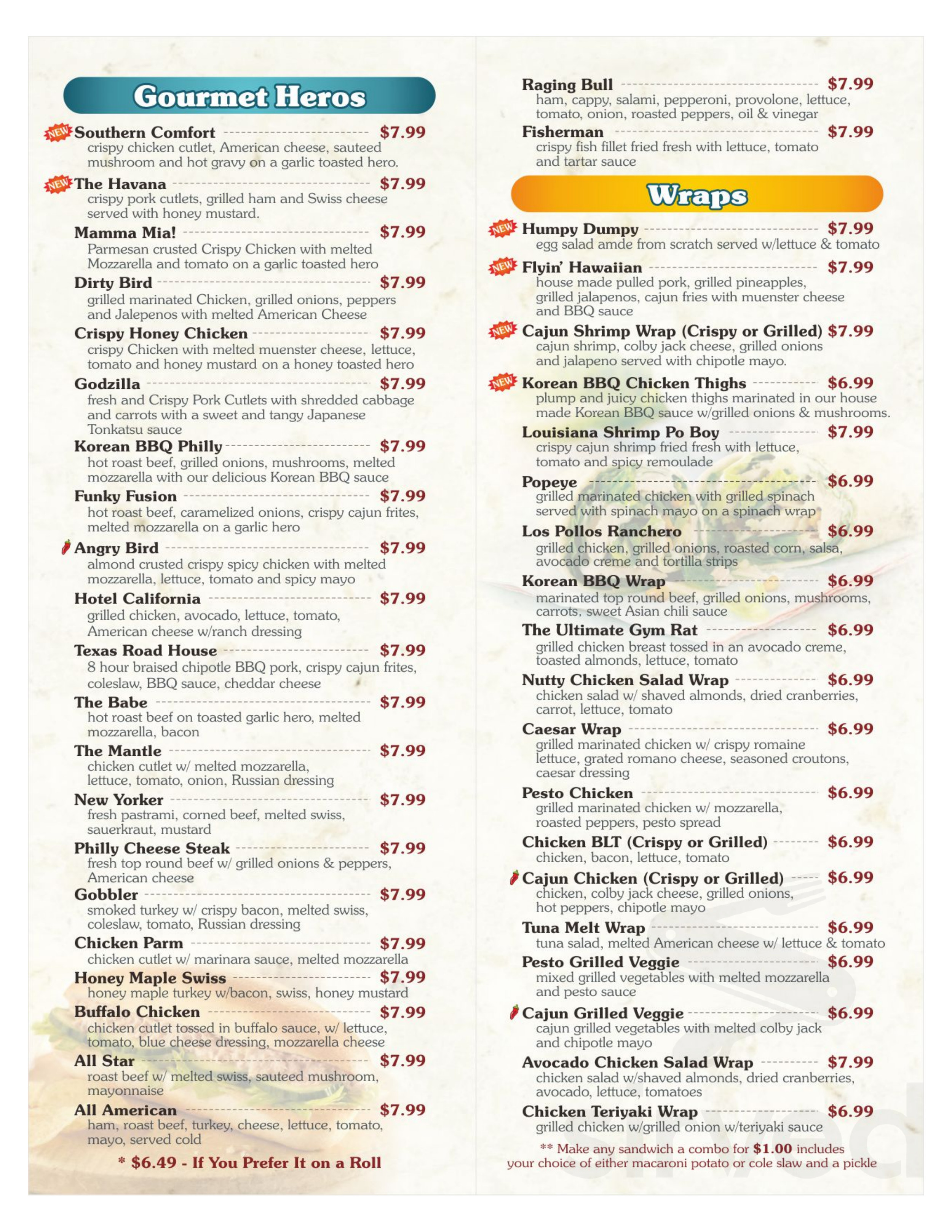 House of Heros menus in Hicksville, New York, United States