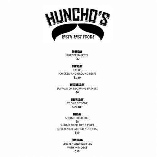 Huncho's menu in Houston, Texas, USA