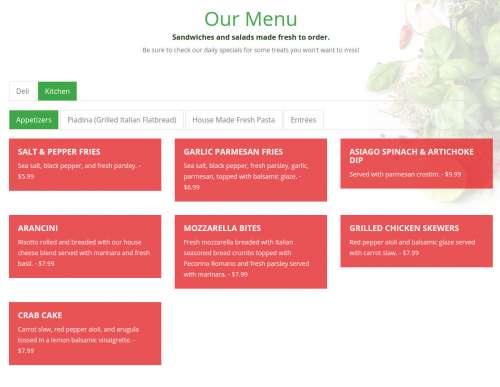 Skippack Village Italian Market menu in Skippack, Pennsylvania, USA