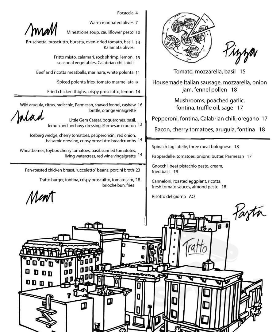 Tratto menu in San Francisco, California, USA