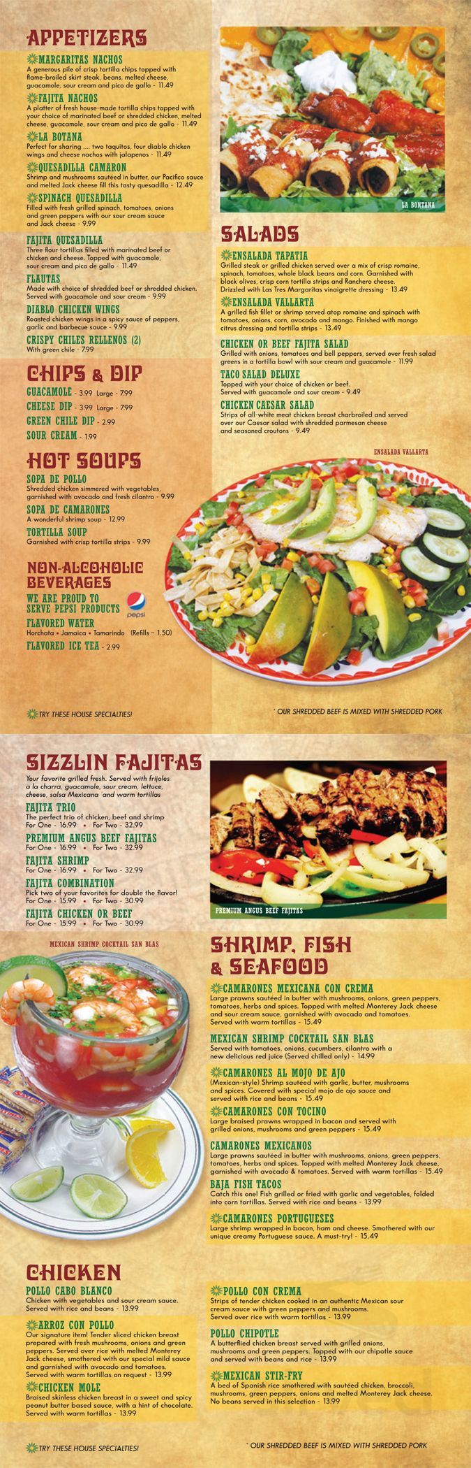 Mamitas Mexican Restaurant menu in Colorado Springs, Colorado, USA
