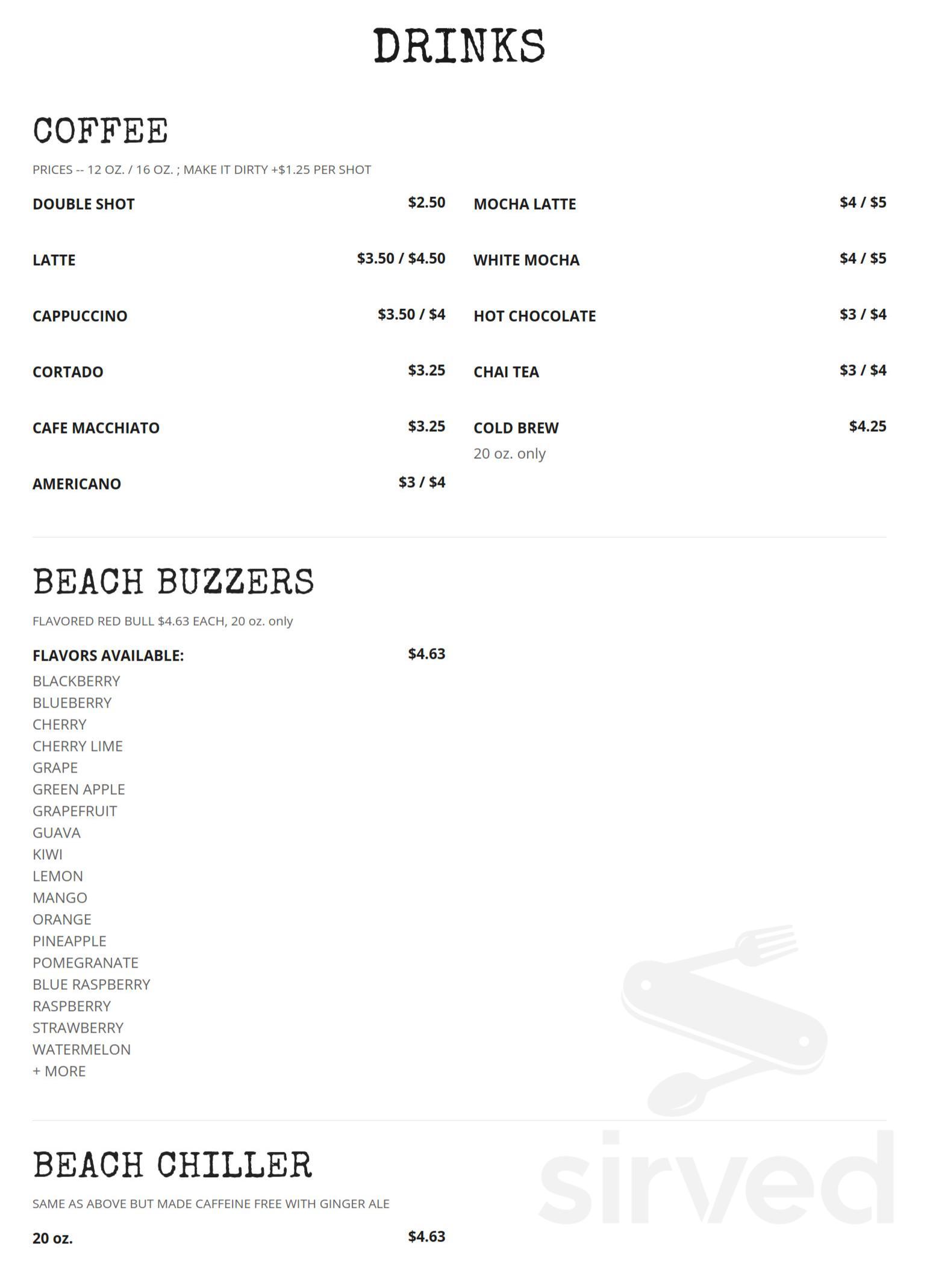 Café 64 menu in Old Orchard Beach, Maine, USA