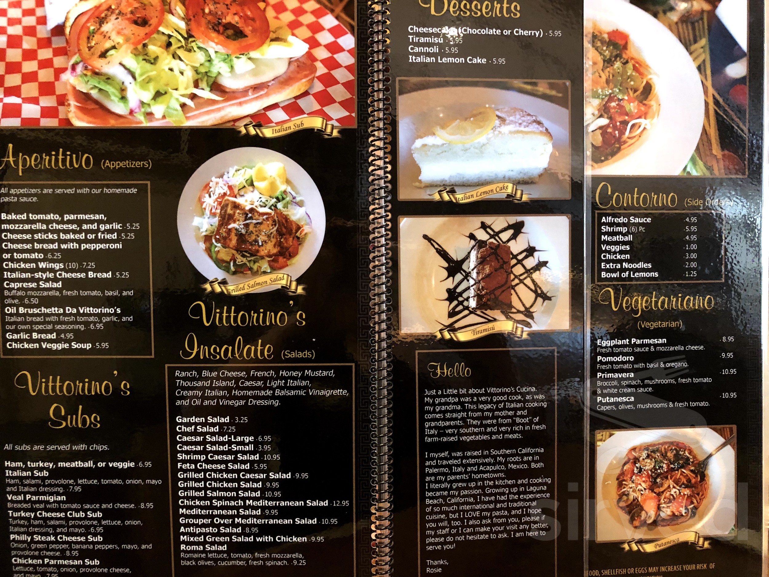 Vittorino's Cucina menu in Sweetwater, Tennessee, USA