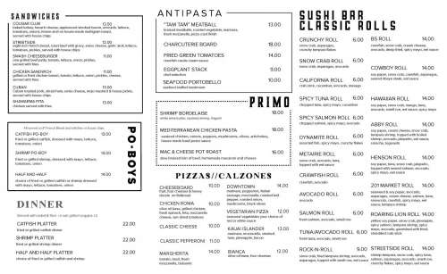 Streetside Market menu in Hammond, Louisiana, USA