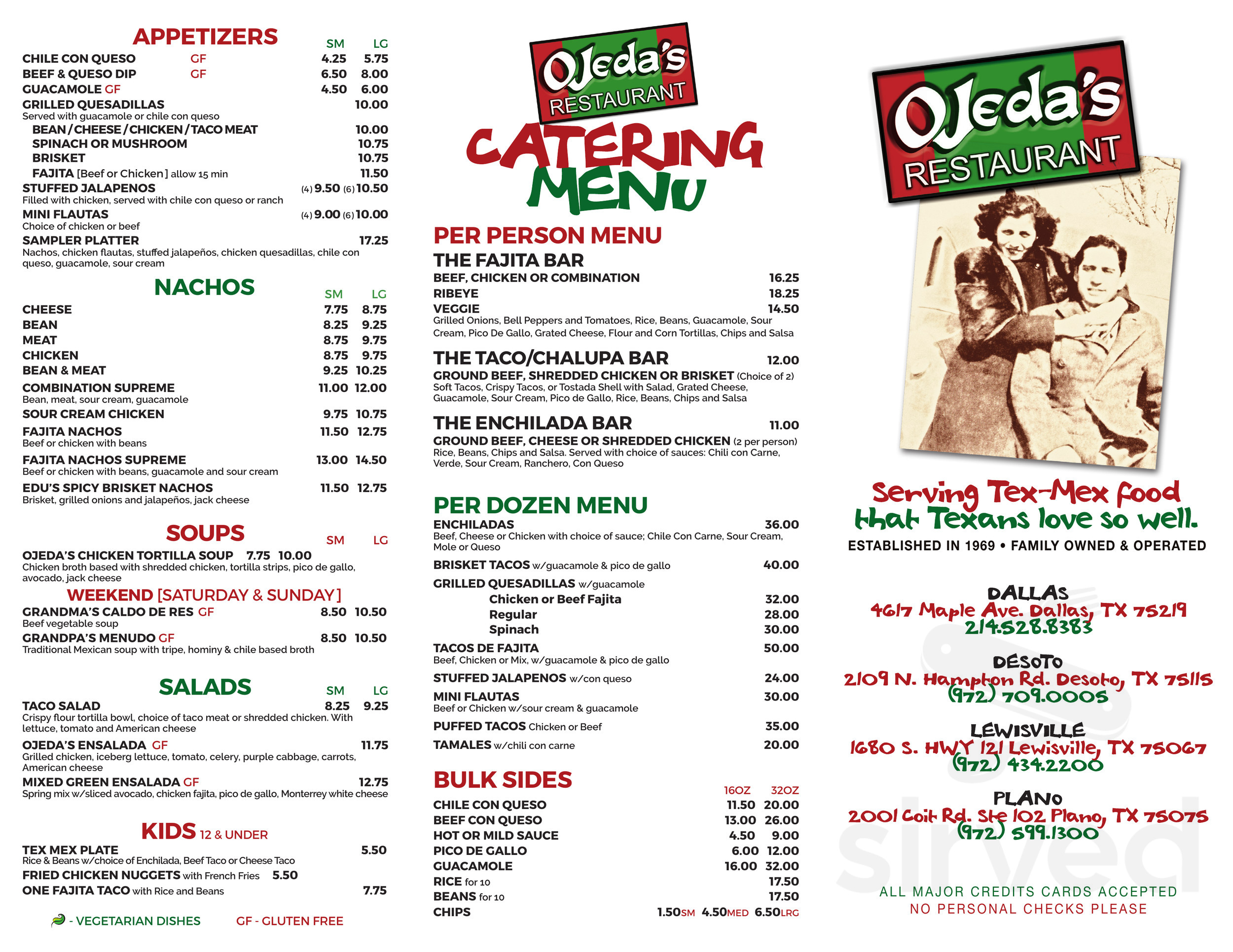 Ojeda's menus in Plano, Texas, United States