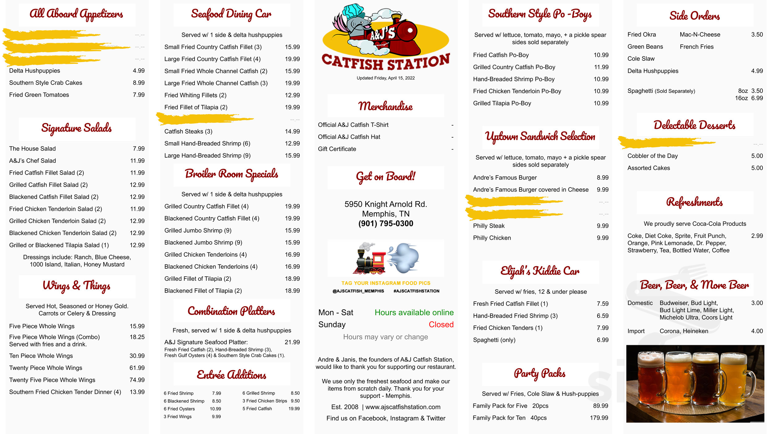 A & J's Catfish Station Memphis menu in Memphis, Tennessee, USA