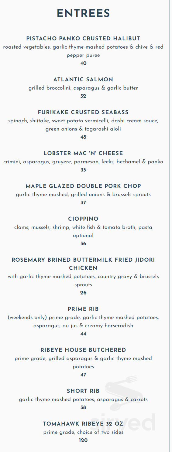 The 908 menu in Long Beach, California, USA